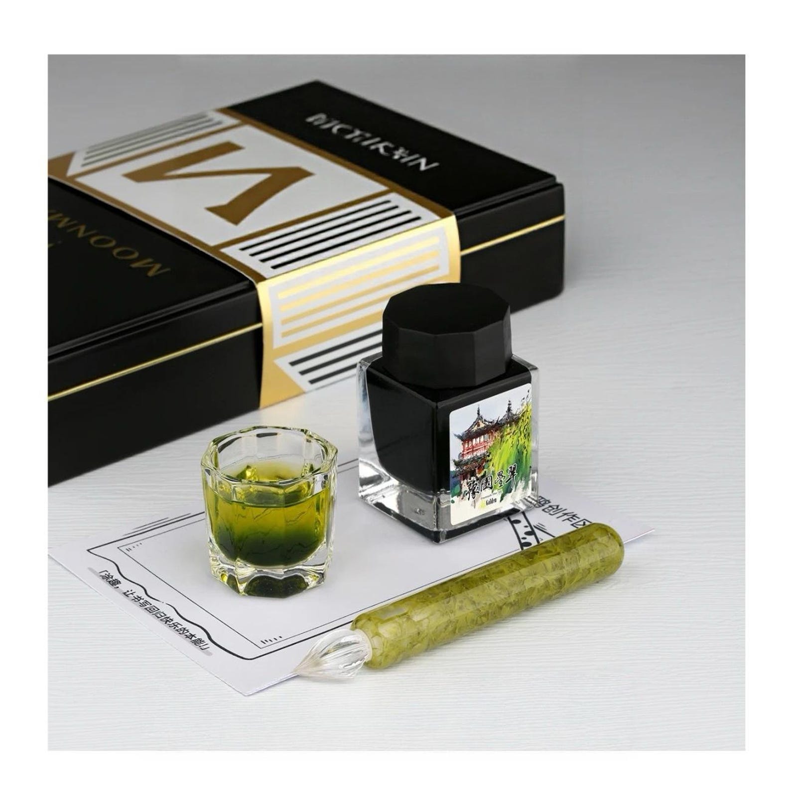 Glass Dip Pen Ink Set – 8 Color Options, Handmade Calligraphy Pen With ...