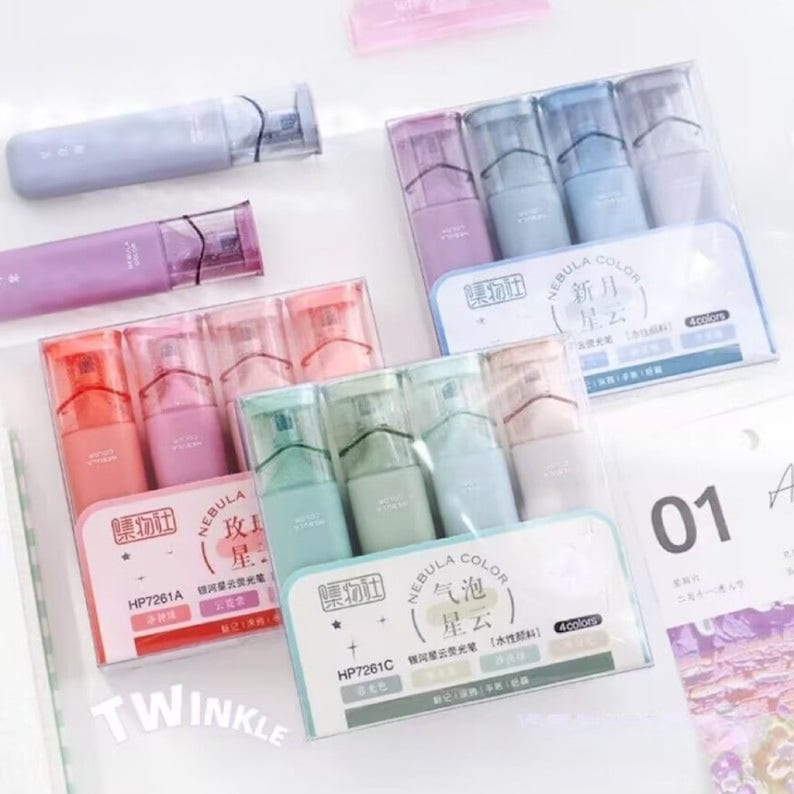 Glitter Highlighters Sparkle Markers - Chisel Tip, Pastel Colors, Eye ...