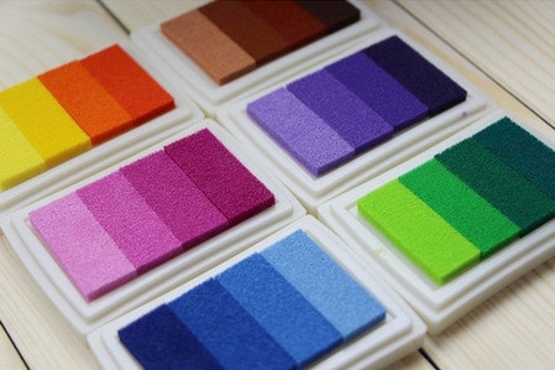 Set of 6 Graduated Colors Rubber Stamp Ink Pad for DIY - Etsy