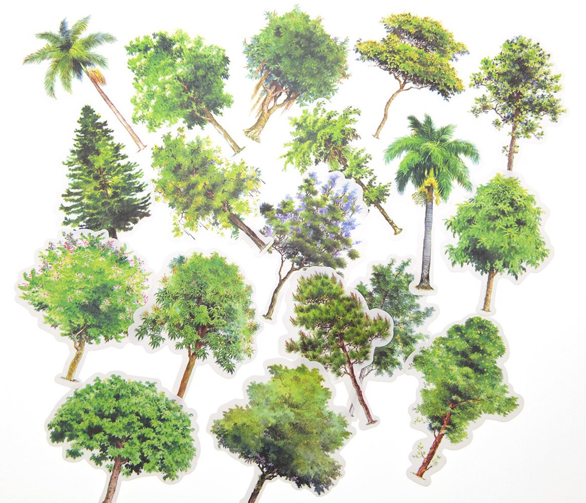 18pc Coconut trees waterproof stickers Lots Die-cuts for junk | Etsy