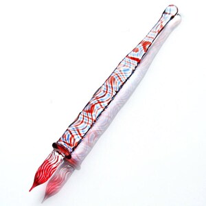 Elegant Handmade Crystal Glass Blue Red Wave Dip Pen Retro - Etsy
