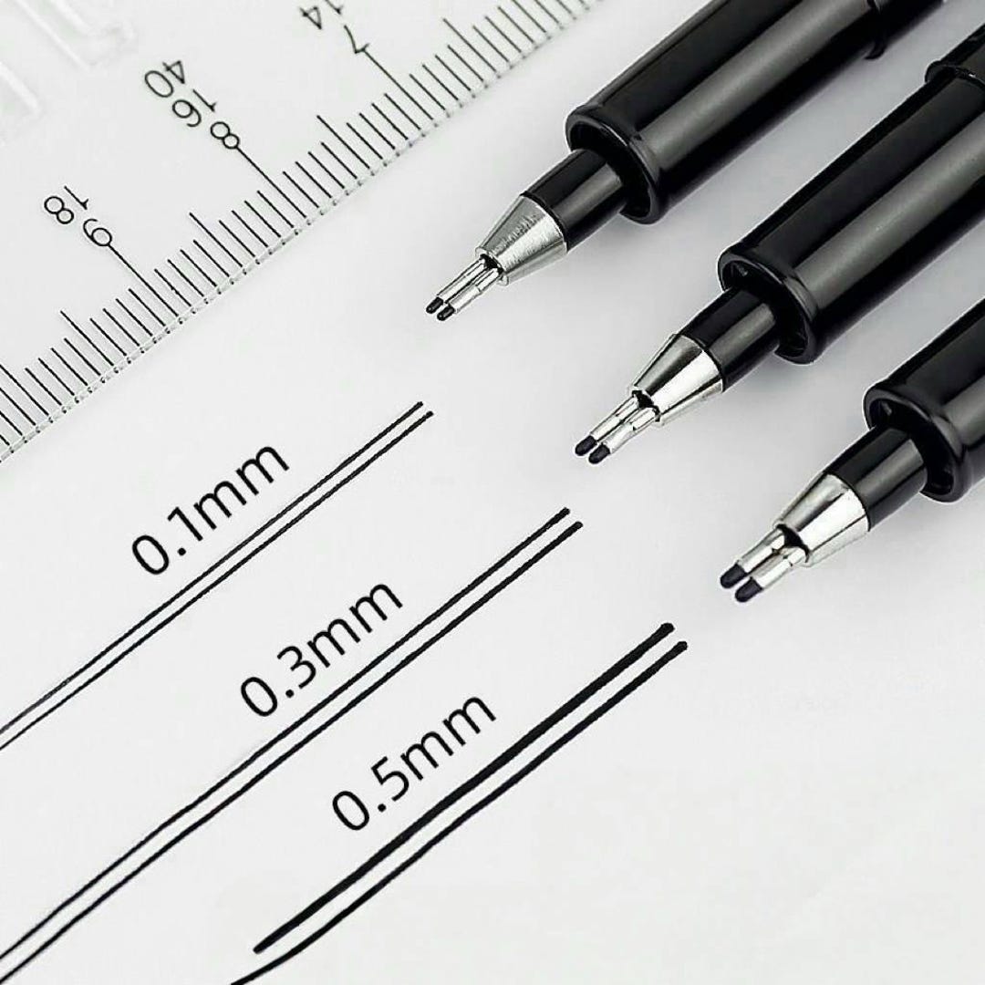 Dual Tip Fineliner Pens: Waterproof Double Line Drawing Set - Etsy