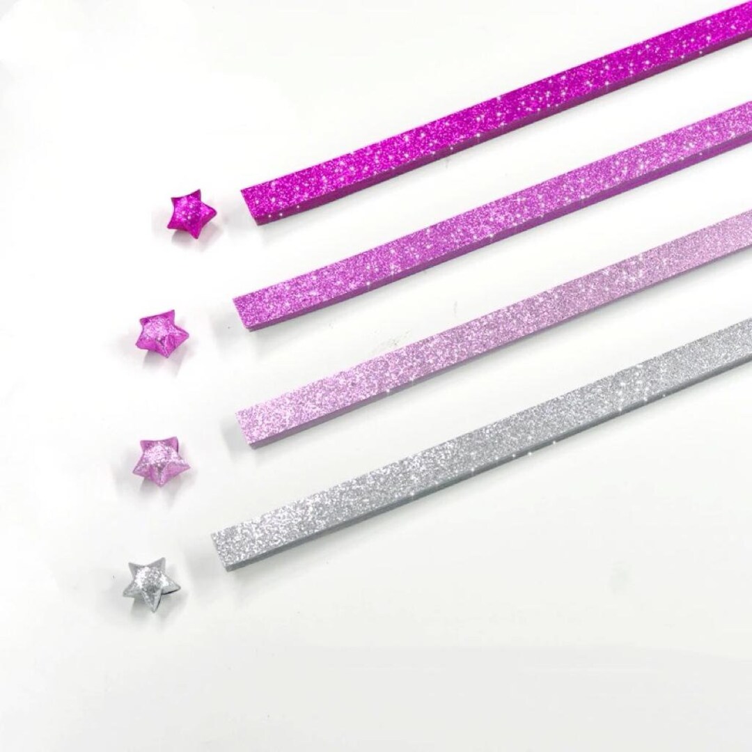 200-240 Sheets Glitter Star Origami Paper, Hot Pink, Pink, Baby Pink ...