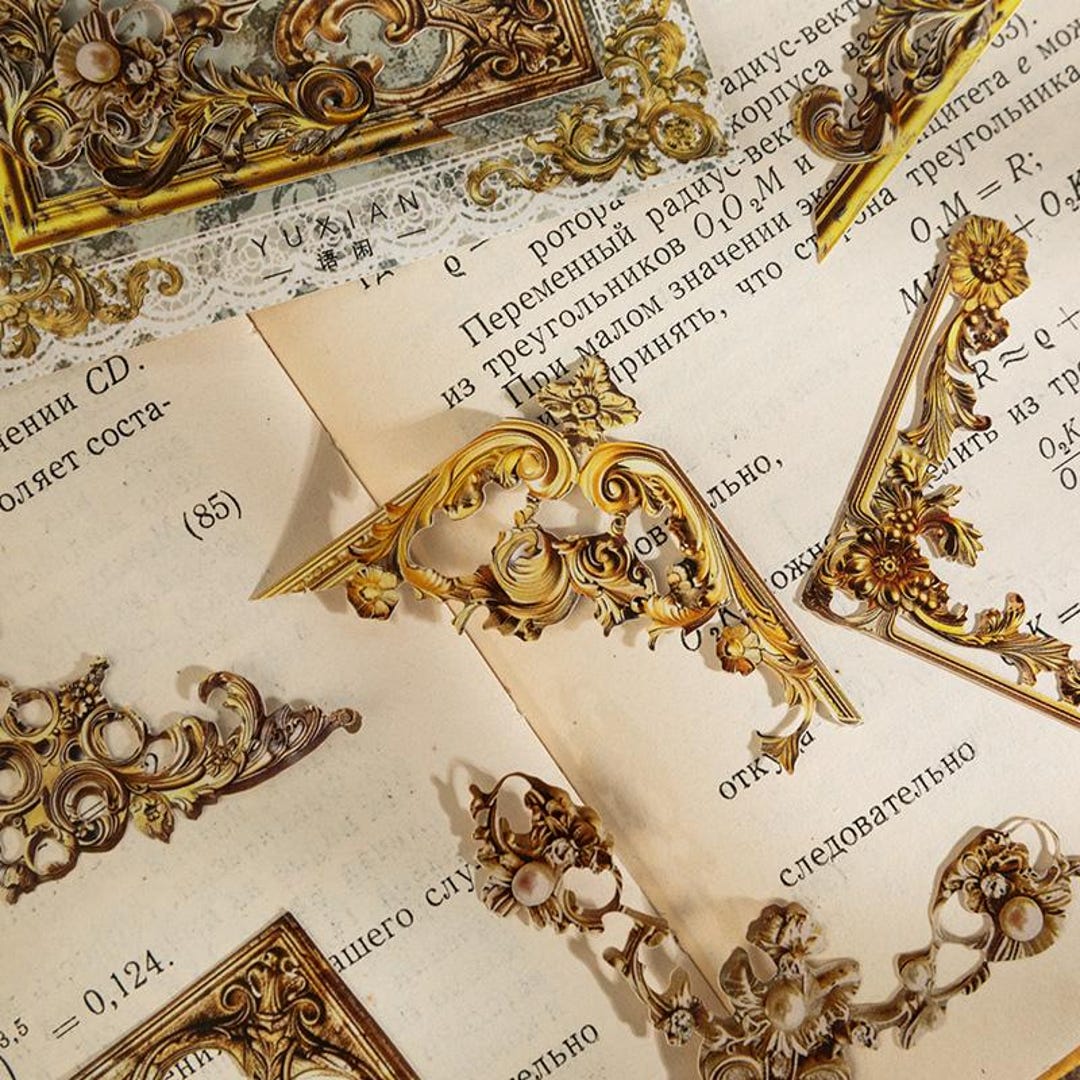 Baroque Corner Stickers, Vintage Scrapbook Embellishments, Photo Corner ...