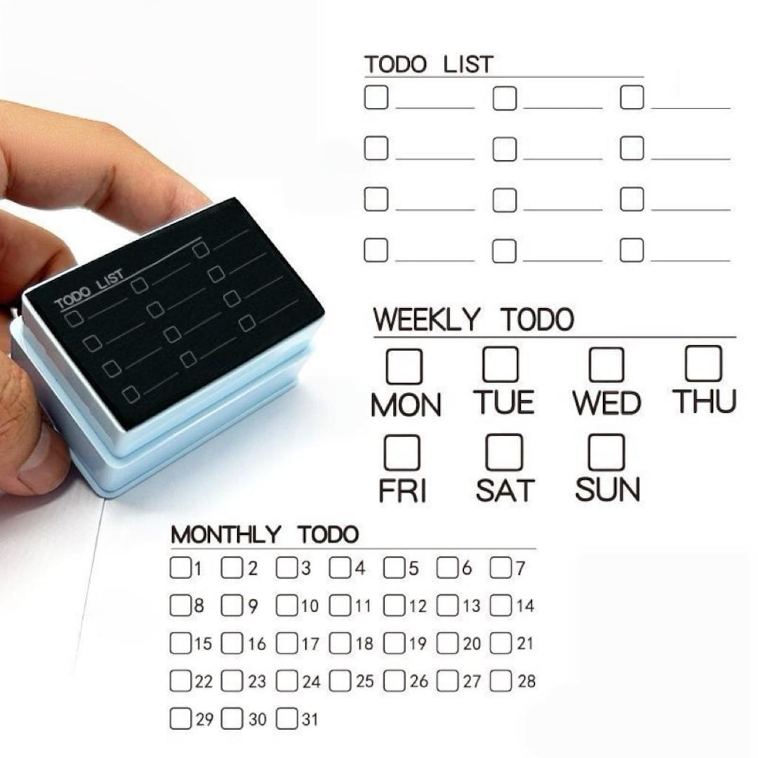 Monthly & Weekly to Do Stamp Self Inking Habit Tracker Journal Stamp ...