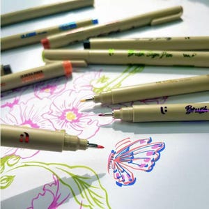 12 Color Soft Brush Tip Vintage Art Pens | Calligraphy, Hand-drawn ...
