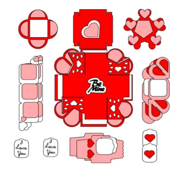 SVG Exploding Box, Explosion Heart Card,valentine's Day, Pop up Card ...