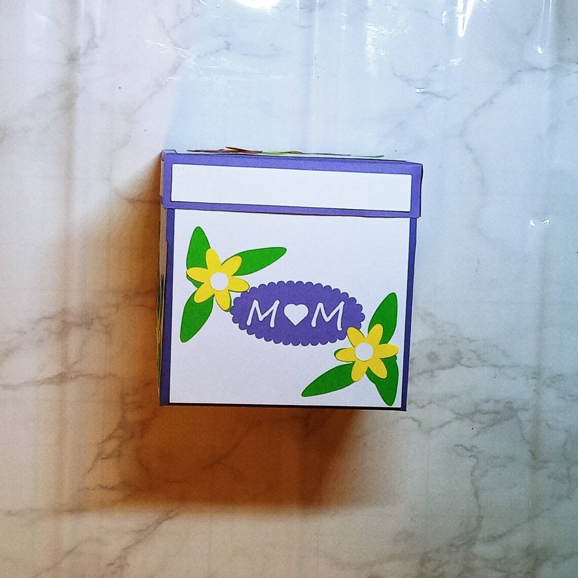 Exploding Box Svg Mother's Day Flowers and Pockets - Etsy