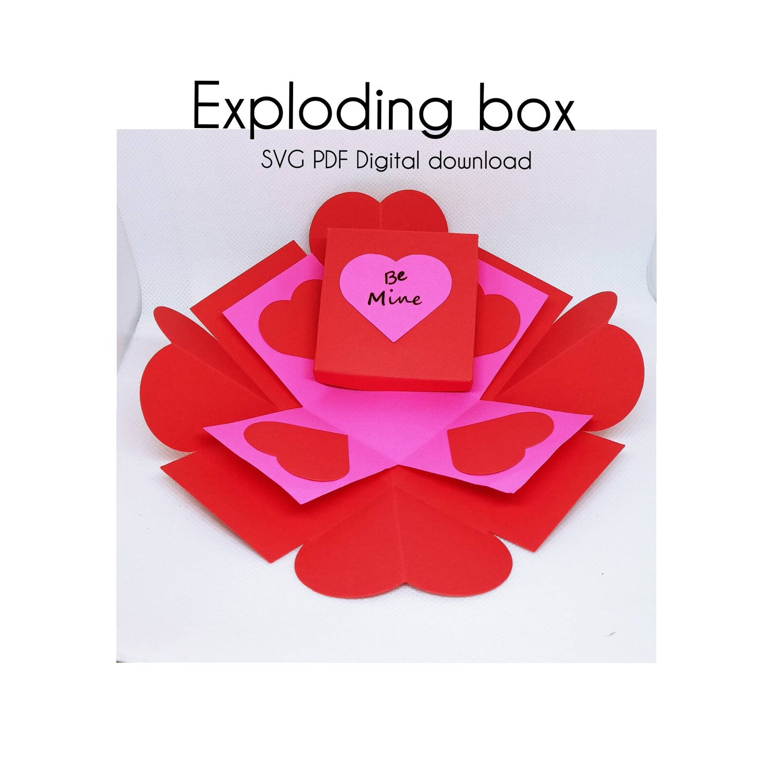 Exploding Box SVG PDF Heart Box Explosion Box Pop up Card. - Etsy