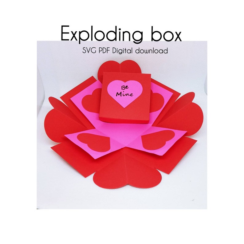 Exploding Box SVG PDF Heart Box Explosion Box Pop up Card. - Etsy