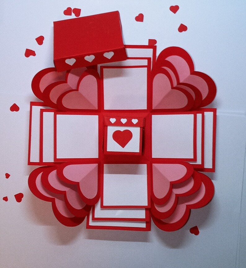 Exploding Box Svg Triple Heart Box With Three Layer Explosion | Etsy UK
