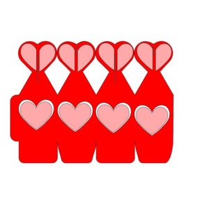 Double Heart. Heart Box Template. Heart Closure Gable Box SVG. Gift Box ...