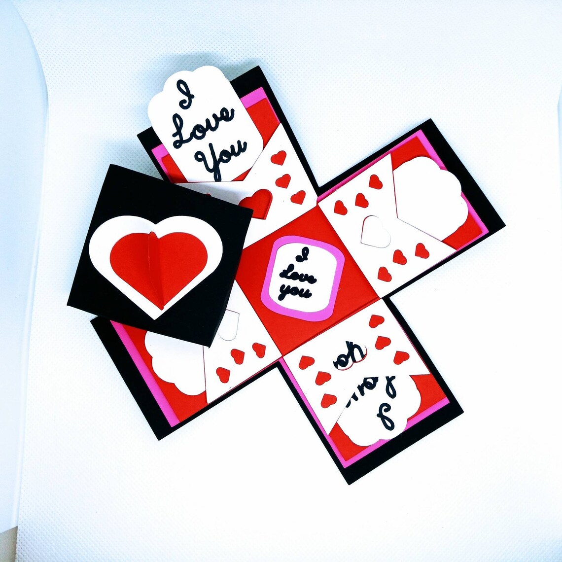 Exploding Box Svg. Explosion Pop up Card. Love Hearts Lace. | Etsy