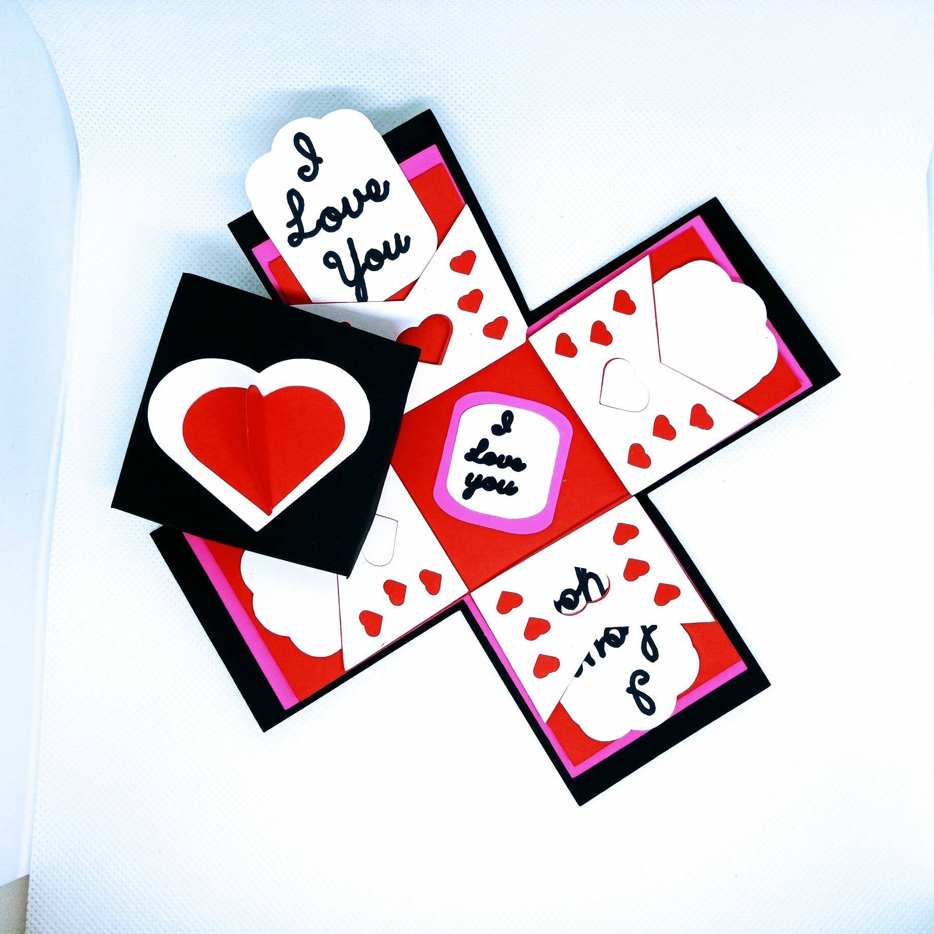 Exploding Box Svg. Explosion Pop up Card. Love Hearts Lace. | Etsy Canada