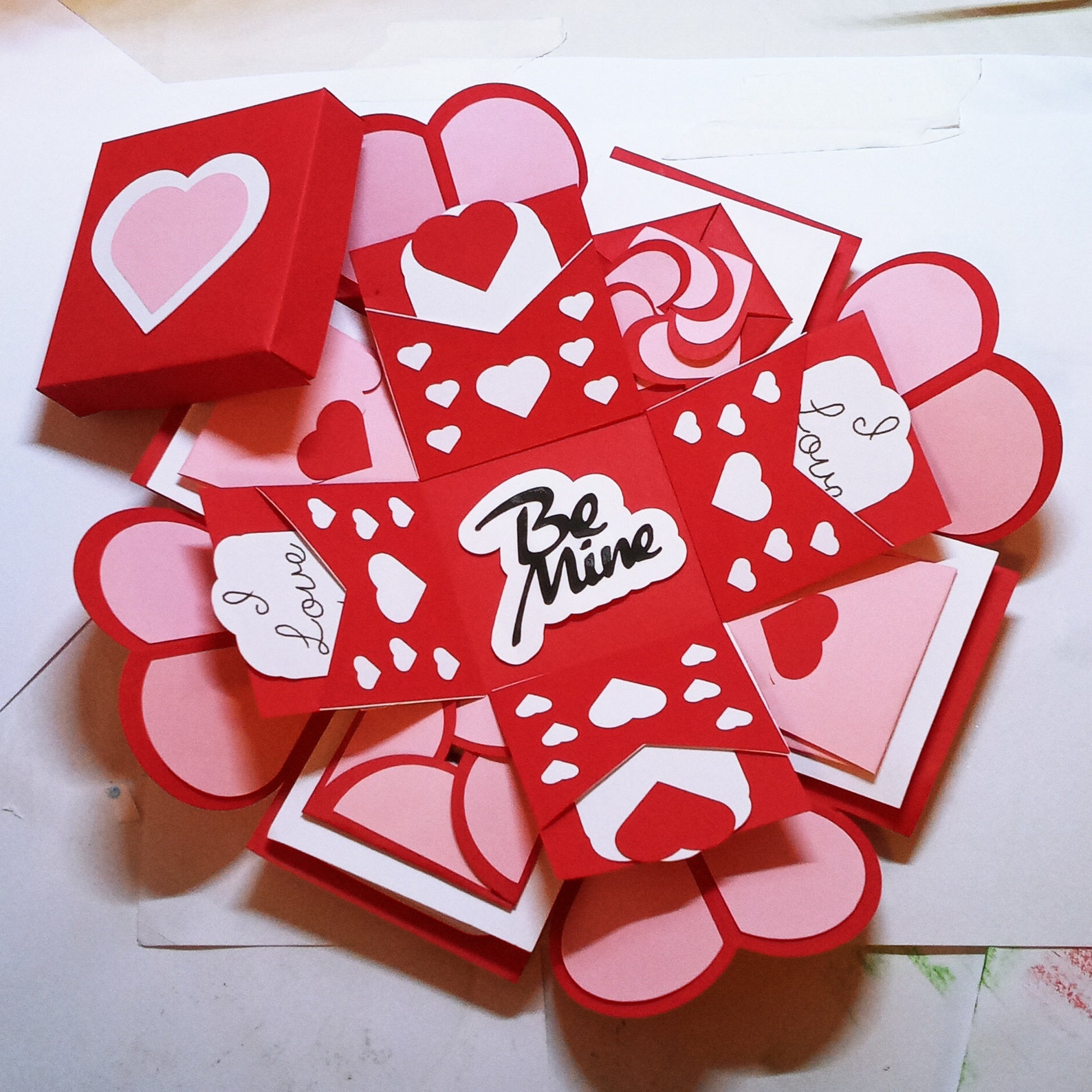 SVG Exploding Box Explosion Heart Cardvalentine's Day - Etsy