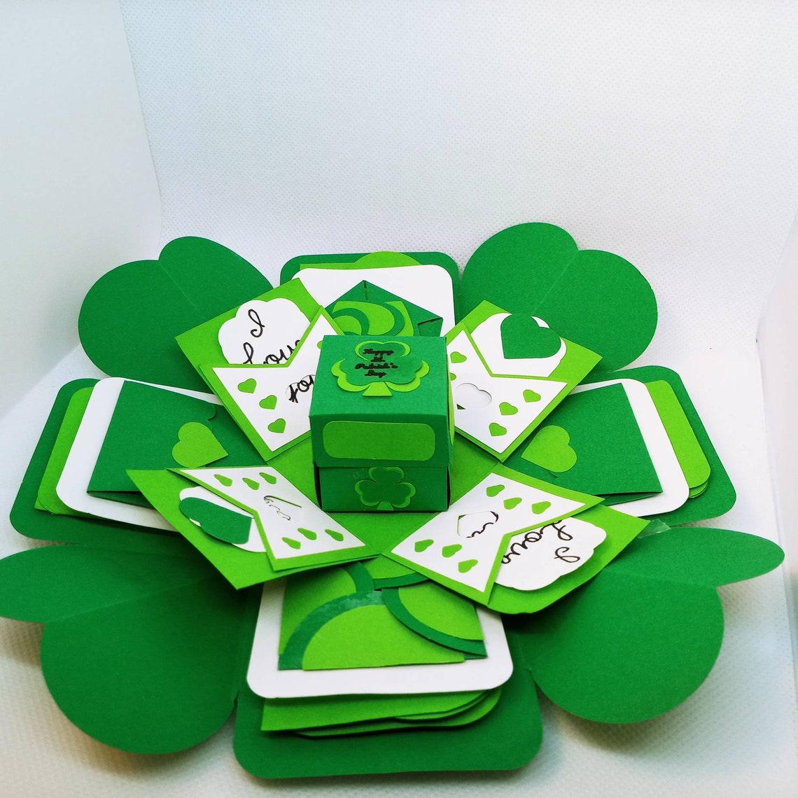 SVG exploding box explosion heart card St. Patrick's | Etsy