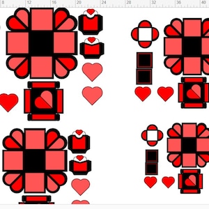 Exploding Box Svg 4 Layer Split Heart With Frames and Pockets, Clover ...