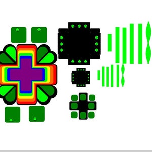 SVG Exploding Box, Shamrock Rainbow, St. Patrick's Explosion Heart ...