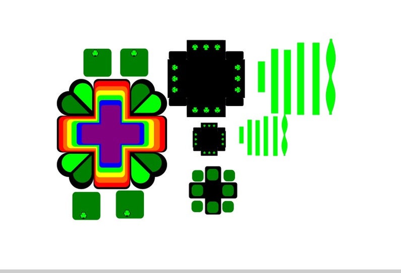 SVG Exploding Box Shamrock Rainbow St. Patrick's - Etsy