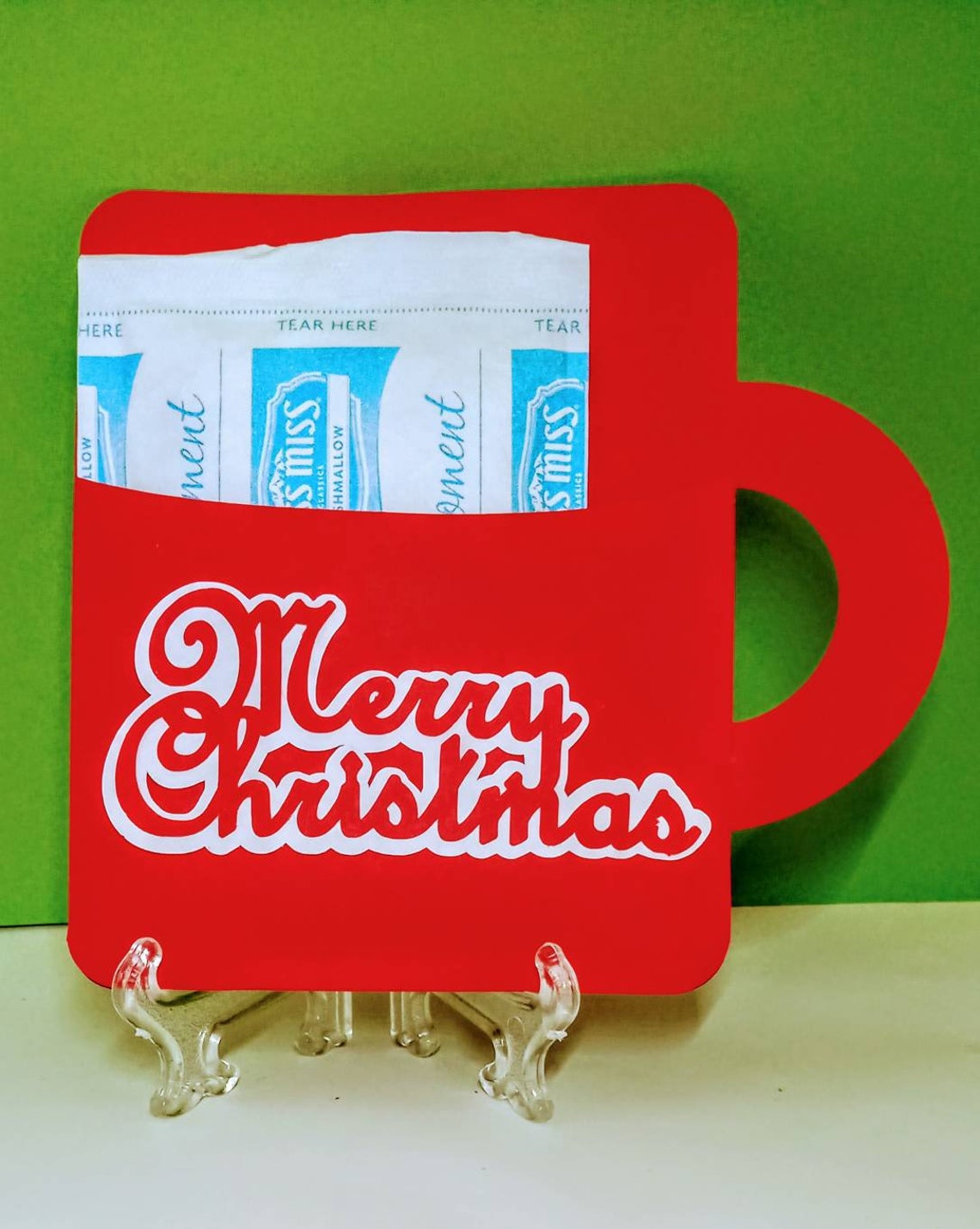 Hot Cocoa Packet Holder. Hot Cocoa Mug Pocket Card Chocolate | Etsy