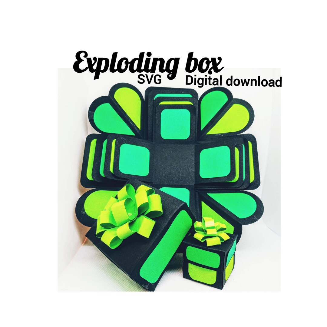 SVG Exploding Box, Explosion Heart Card, St. Patrick's Shamrock, Card ...