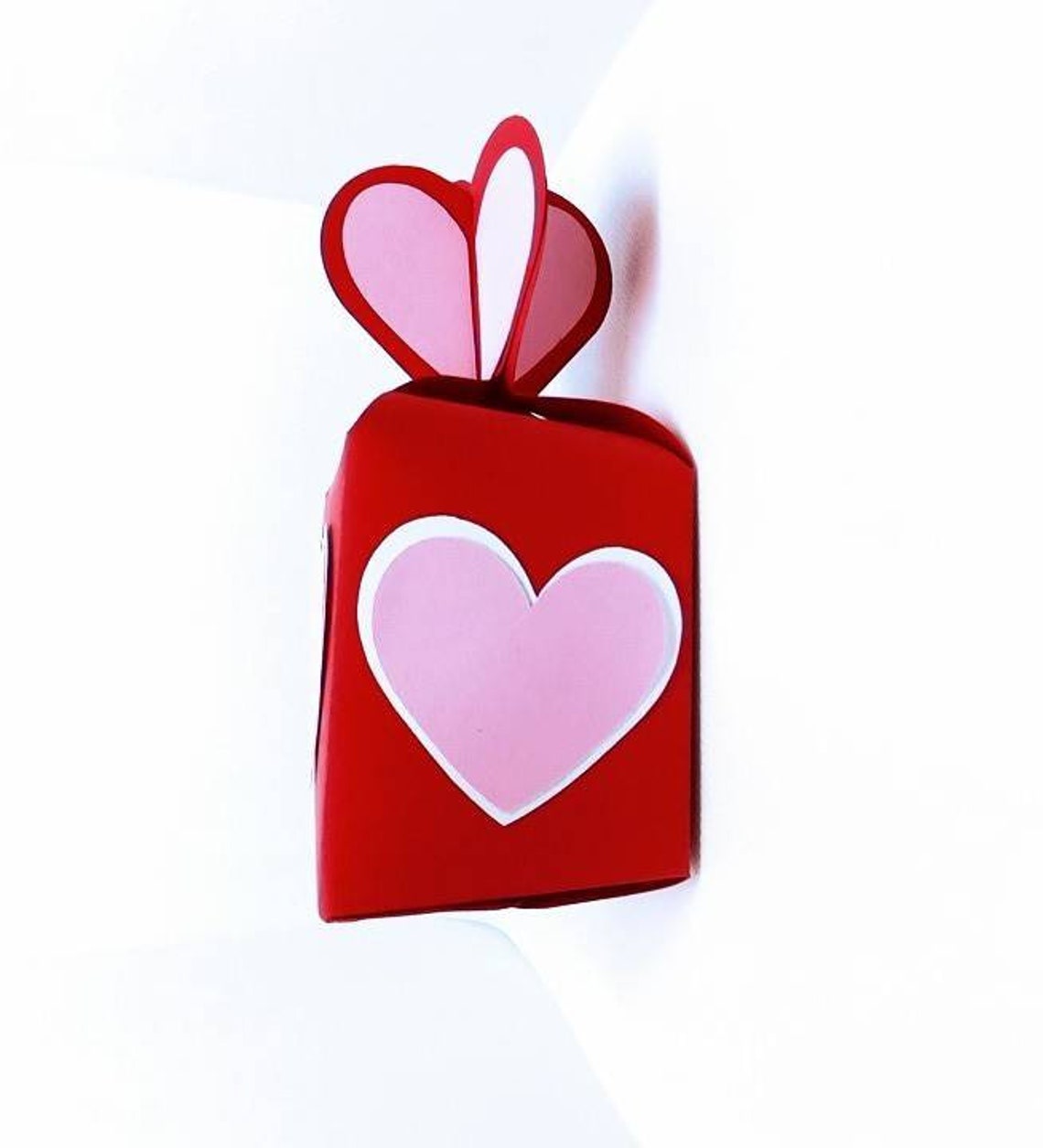 Double Heart. Heart Box Template. Heart Closure Gable Box SVG. | Etsy