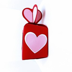 Double Heart. Heart Box Template. Heart Closure Gable Box SVG. Gift Box ...