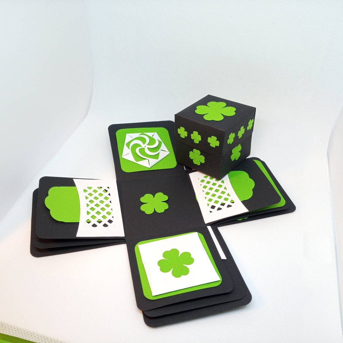 Exploding Box SVG, Shamrock Box, St. Patty's Day Gift, St. Patrick's ...