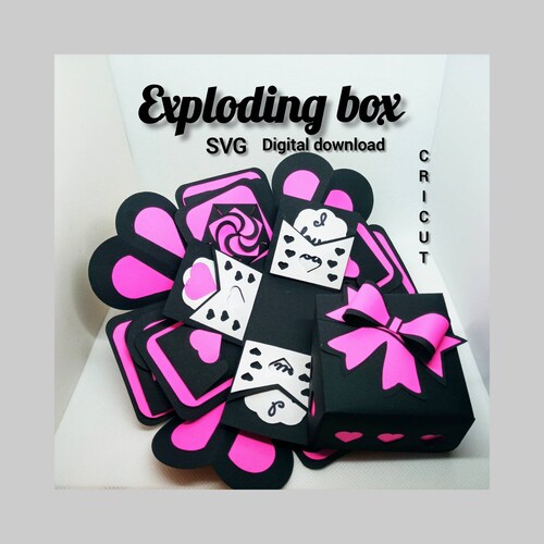 SVG Heart Explosion Box/cut File/exploding Card Template/svg | Etsy UK