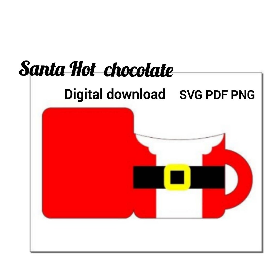 Santa Hot Chocolate Holder, Envelope Gift Card, Christmas Cocoa Mugs ...