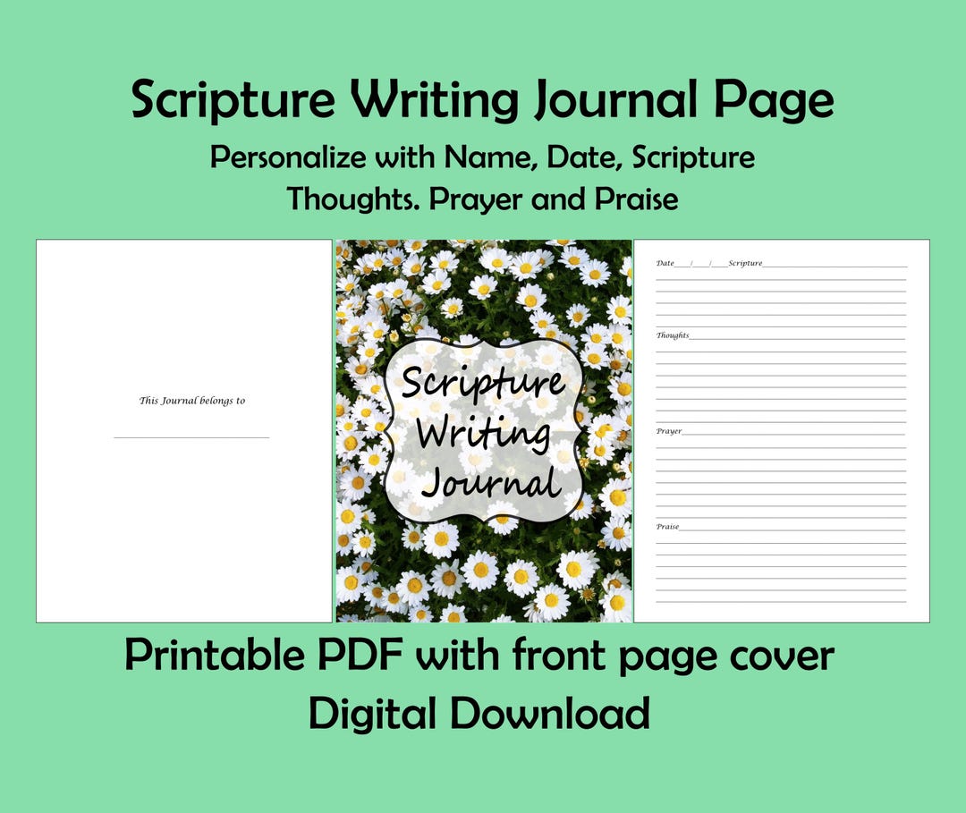 Scripture Writing Journal,bible Verse Notebook,devotional,blank Lined ...
