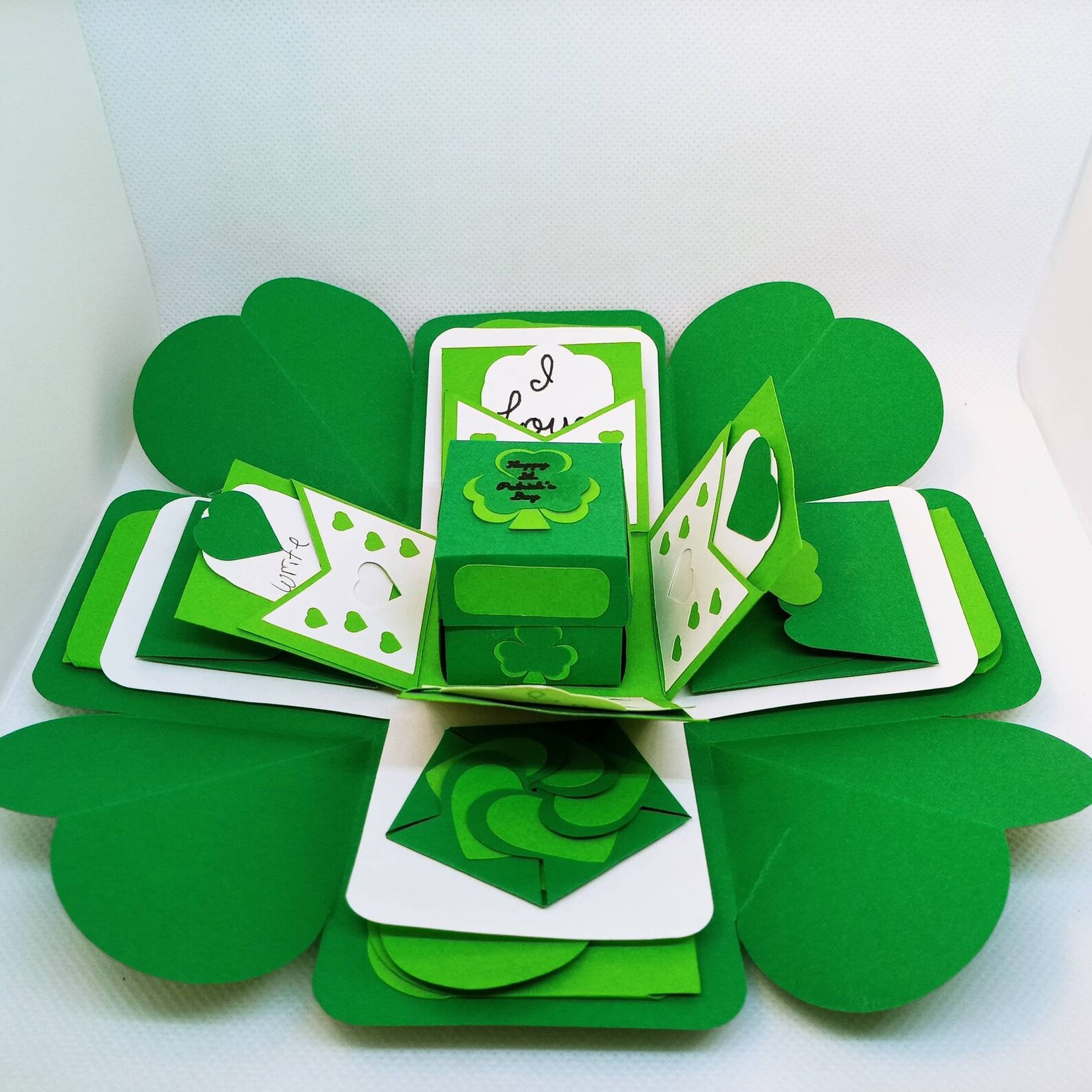 SVG exploding box explosion heart card St. Patrick's | Etsy