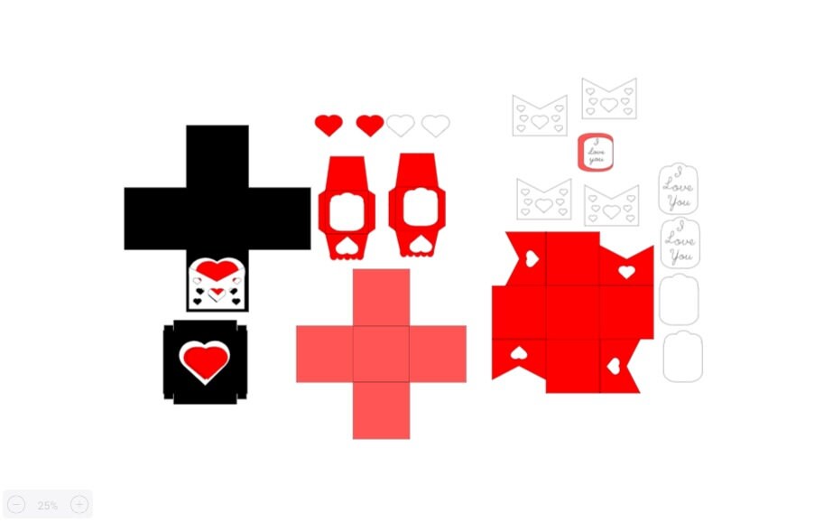 Exploding Box Svg. Explosion Pop up Card. Love Hearts Lace. | Etsy Canada