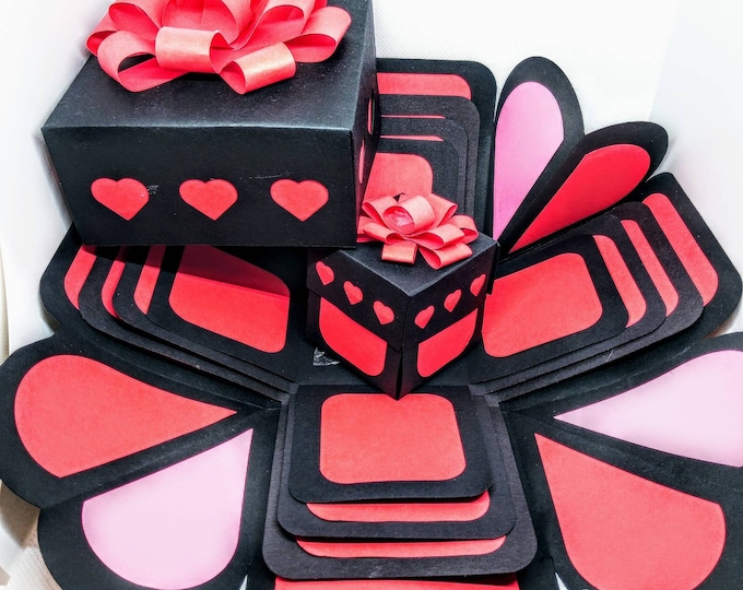 SVG Exploding Box, Explosion Heart Card, Valentine's Day, Pop up Card, Love, Exploding Box ...