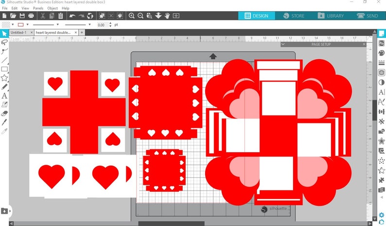 Exploding Box Svg Triple Heart Box With Three Layer Explosion - Etsy