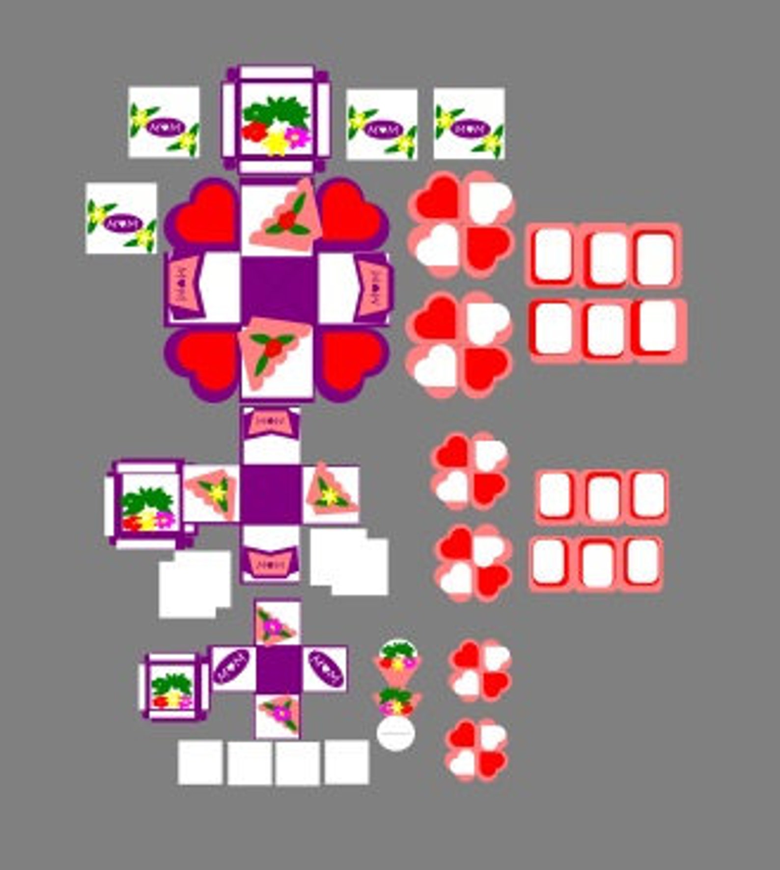 Exploding Box Svg Mother's Day Flowers and Pockets - Etsy