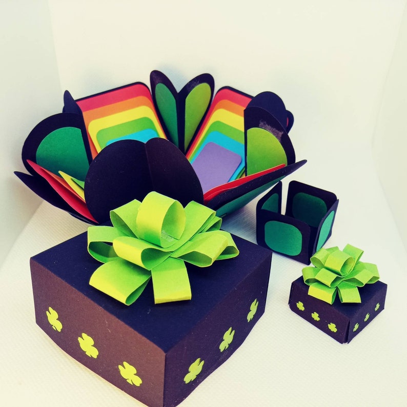 SVG Exploding Box Shamrock Rainbow St. Patrick's - Etsy