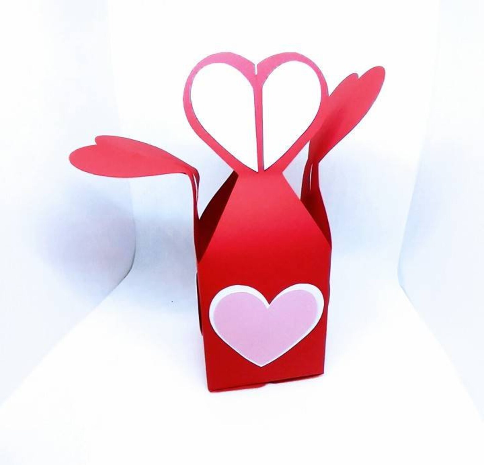 Double Heart. Heart Box Template. Heart Closure Gable Box SVG. Gift Box ...