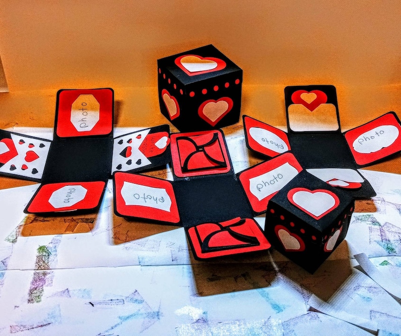 Explosion Box SVG Exploding Box Explosion Heart Card - Etsy