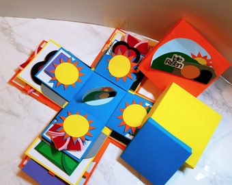 Scrapbook Card. Explosion Box SVG PDF Pocket Insert Exploding - Etsy