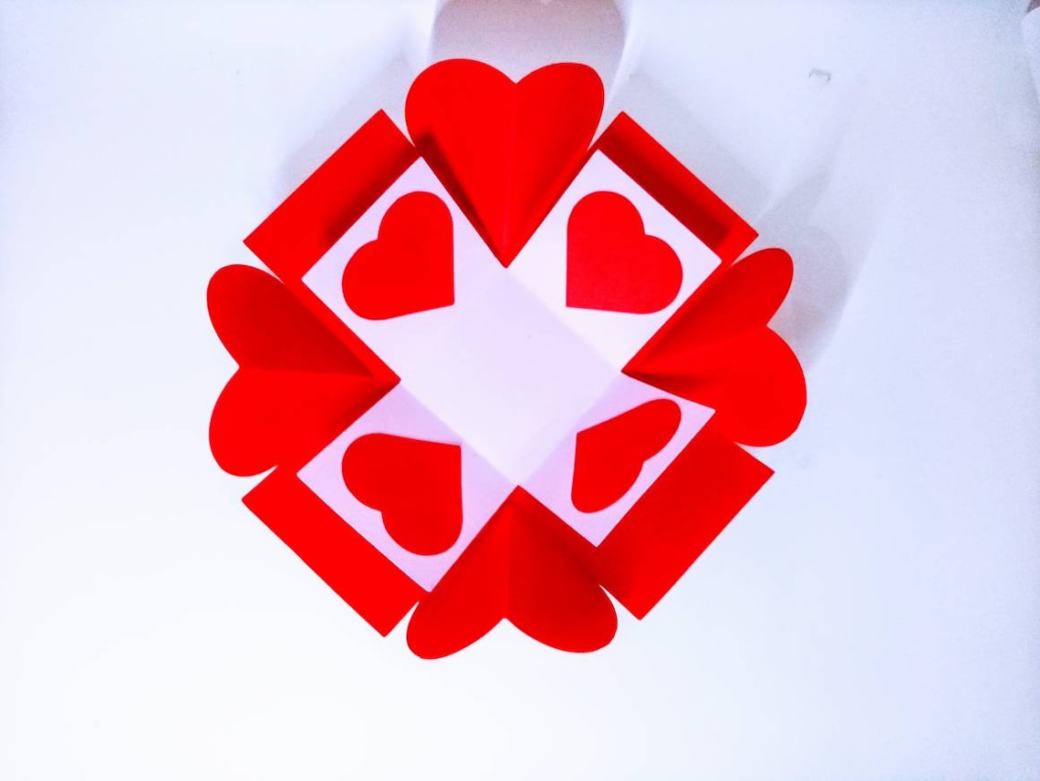 Exploding Box SVG PDF Heart Box Explosion Box Pop up Card. - Etsy
