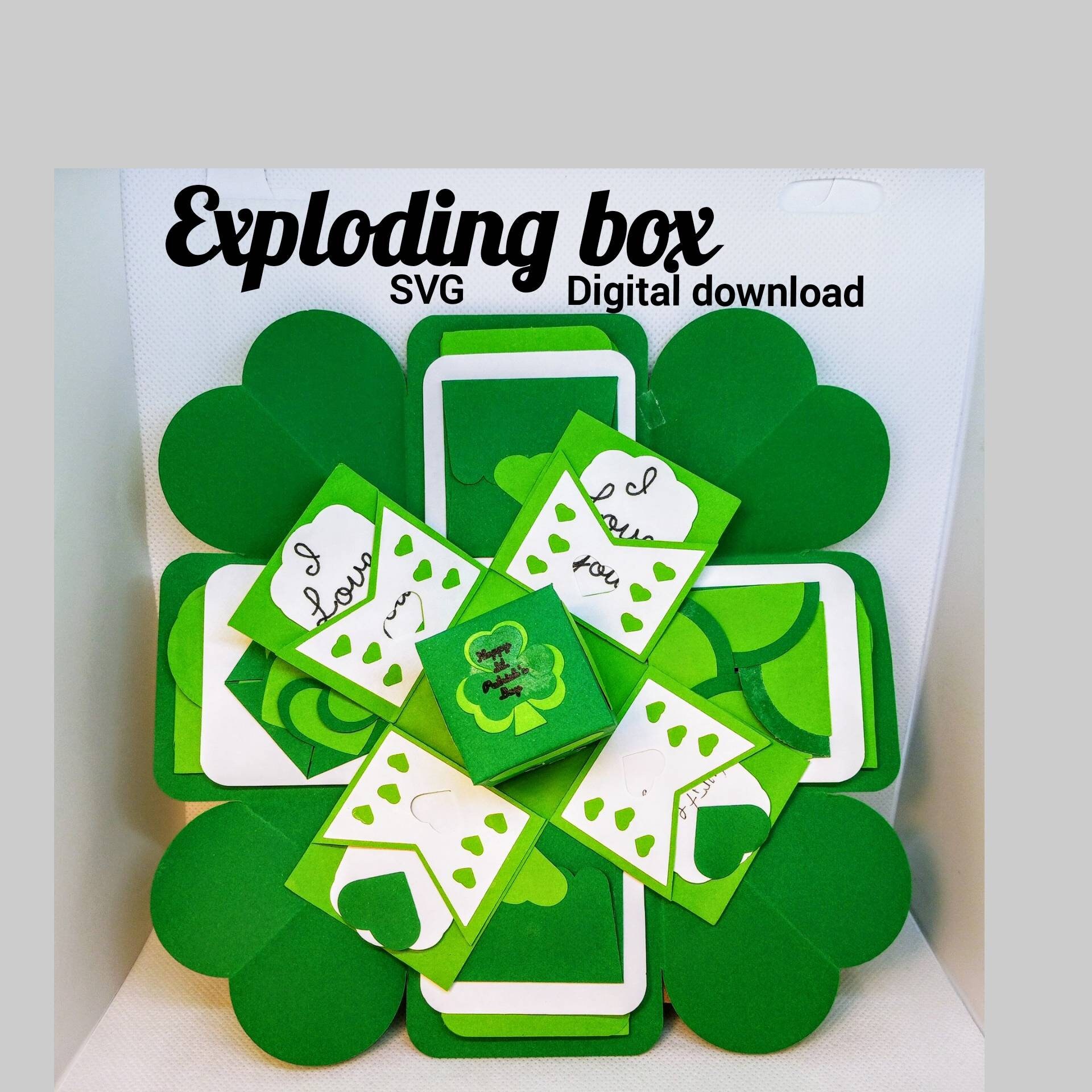 SVG Exploding Box Explosion Heart Card St. Patrick's - Etsy Canada