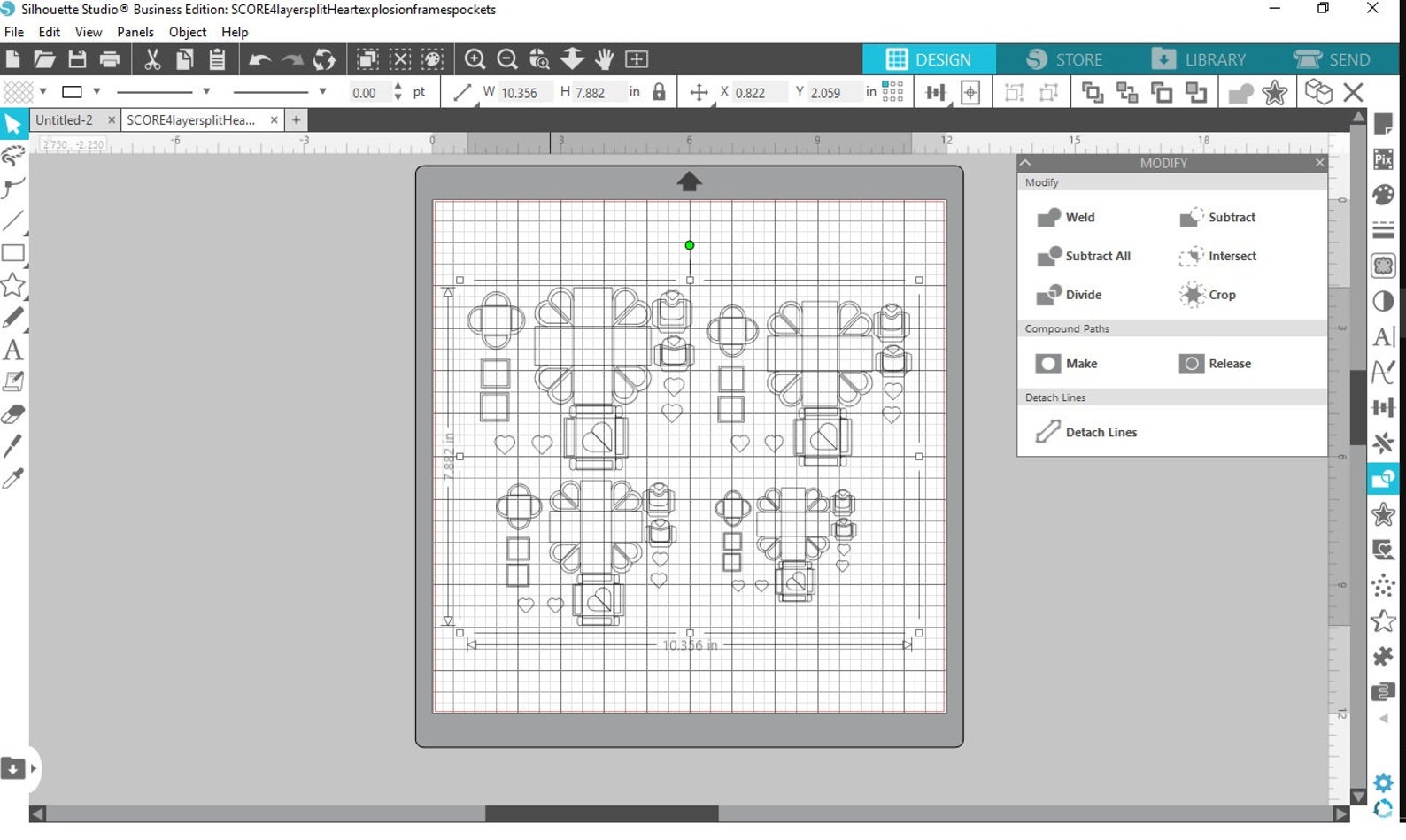 Exploding Box Svg 4 Layer Split Heart With Frames and Pockets, Clover ...