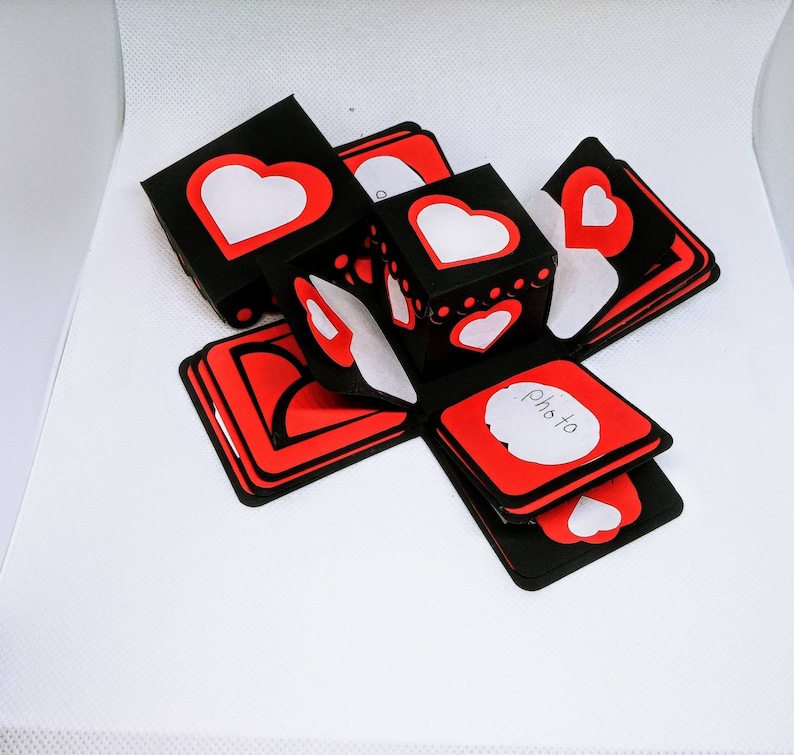 Explosion Box SVG Exploding Box Explosion Heart Card - Etsy