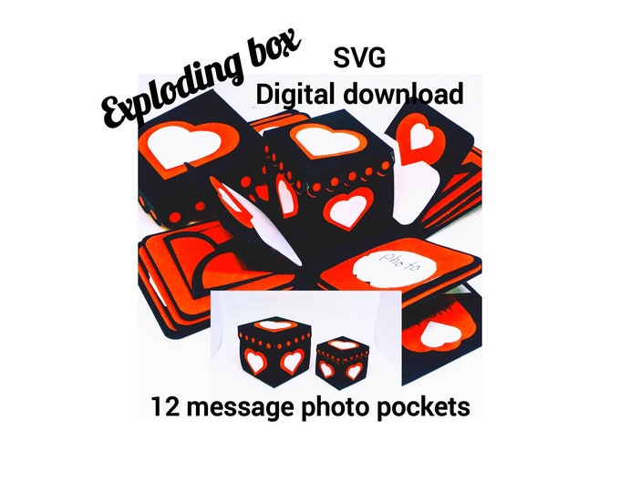 Explosion Box SVG Exploding Box Explosion Heart Card - Etsy