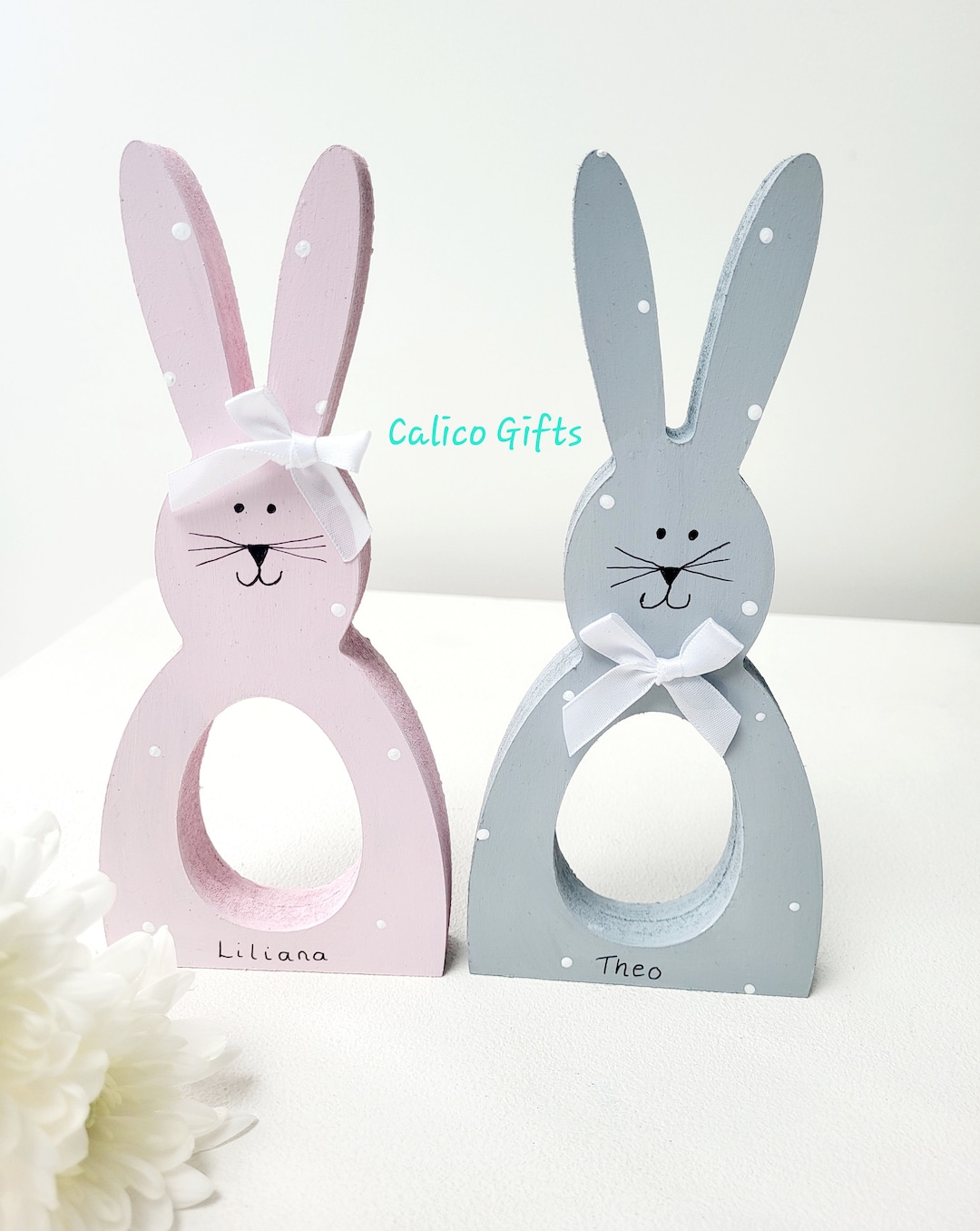 Kinder Egg Easter Bunny Holder Creme Egg Wooden Bunny Personalised ...