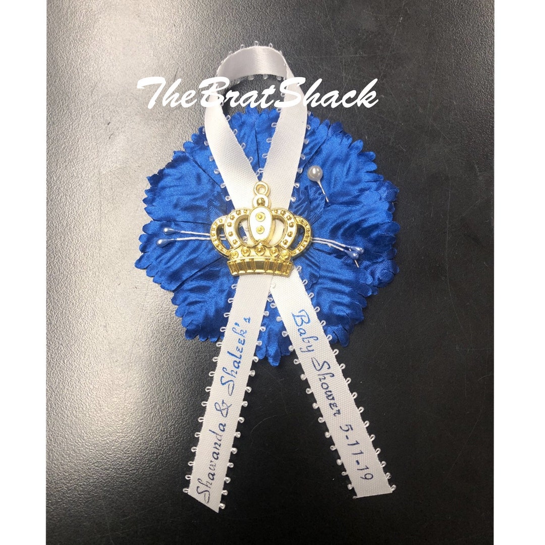 Royal Crown Printed Ribbon Capia Pin On- Birthday Party/baby Shower ...
