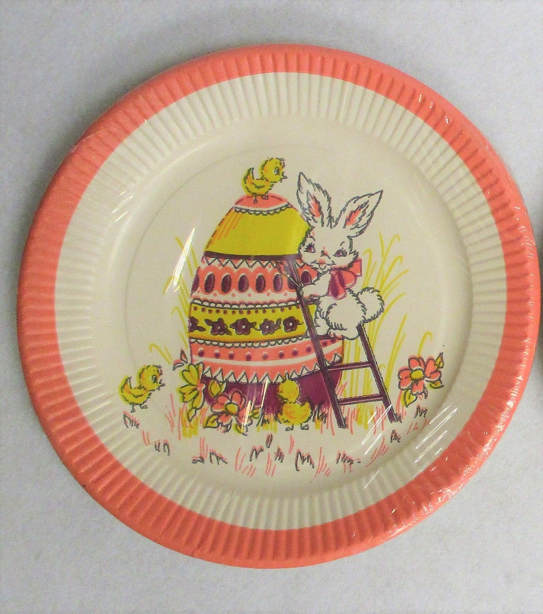 Vintage Sealed 1960's Easter Paper Plates Bunny Rabbit and Baby Chicks ...