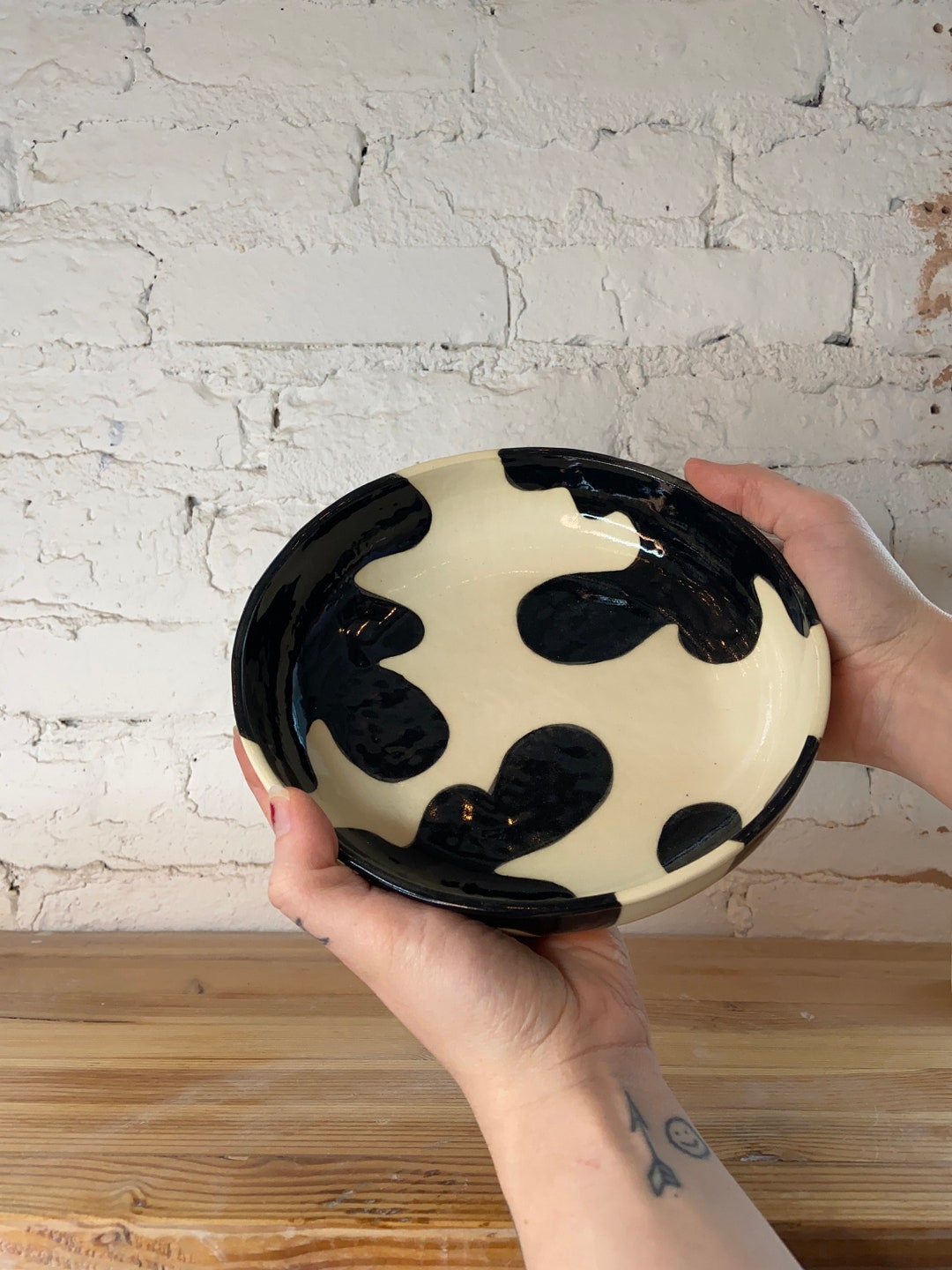 Hand Painted Ceramic Cow Pasta Bowl - Etsy
