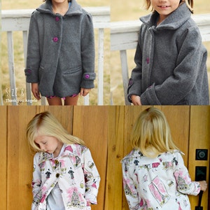 Little Children COAT Pdf Pattern - Sizes 3t - 8 Childrens Sewing ...
